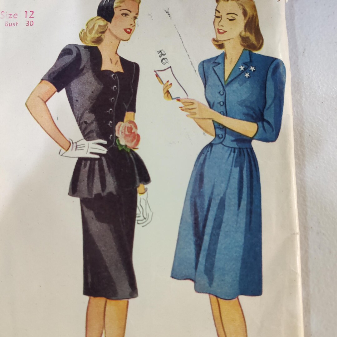 Simplicity 1124 Fitted Dress W/optional Peplum & Straight or Full Skirt ...
