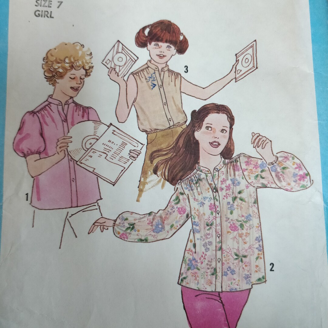 Simplicity 8669 Child's Peasant Blouse With Standing - Etsy