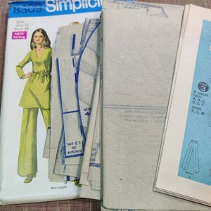 Simplicity 8309 A-line Dress, Wide Leg Pants V-neck Tunic Jumper Vintage Fashion Sewing Pattern ...