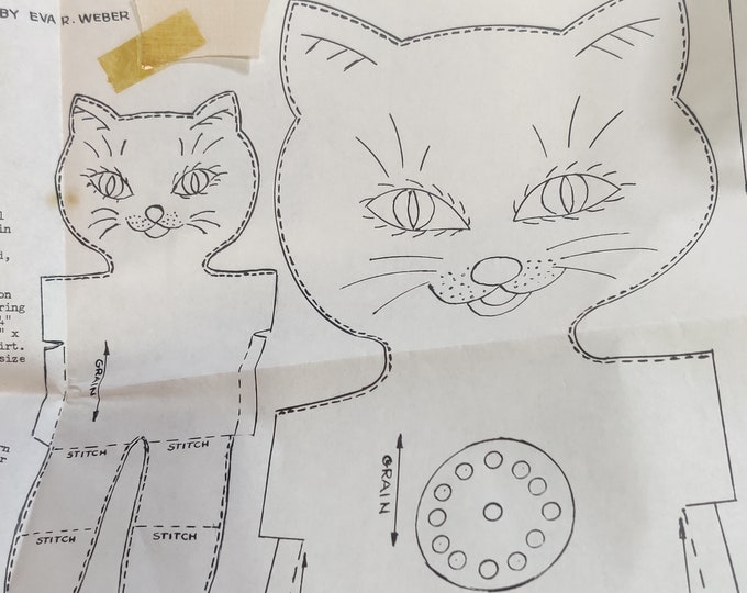 Mail Order Stuffed Cats "miss Purr" & "cousin Sue" Animals Kitty W ...