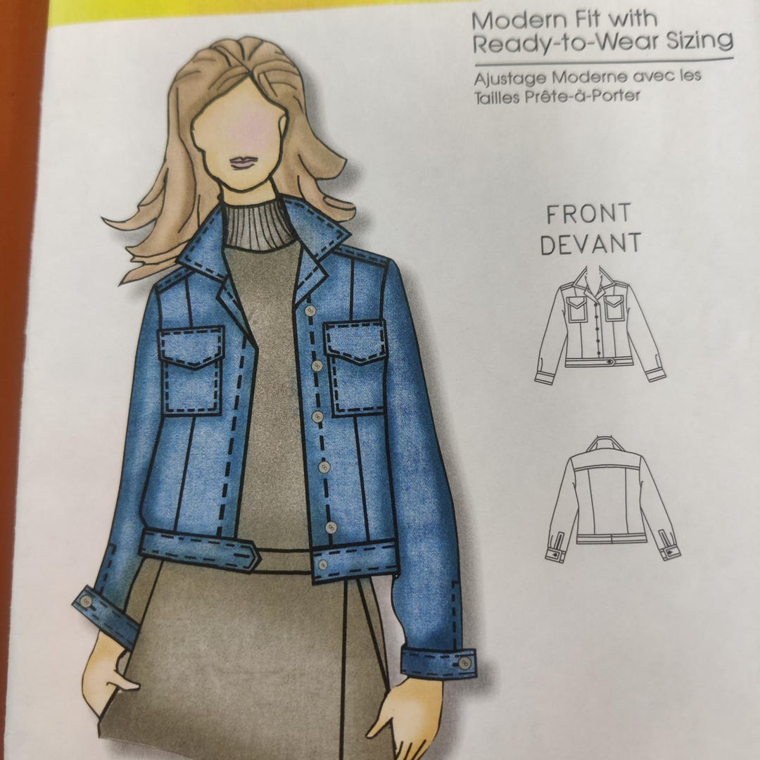 Butterick B5402 Modern Fit Denim Jeans Jacket Learn to Sew Fashion ...