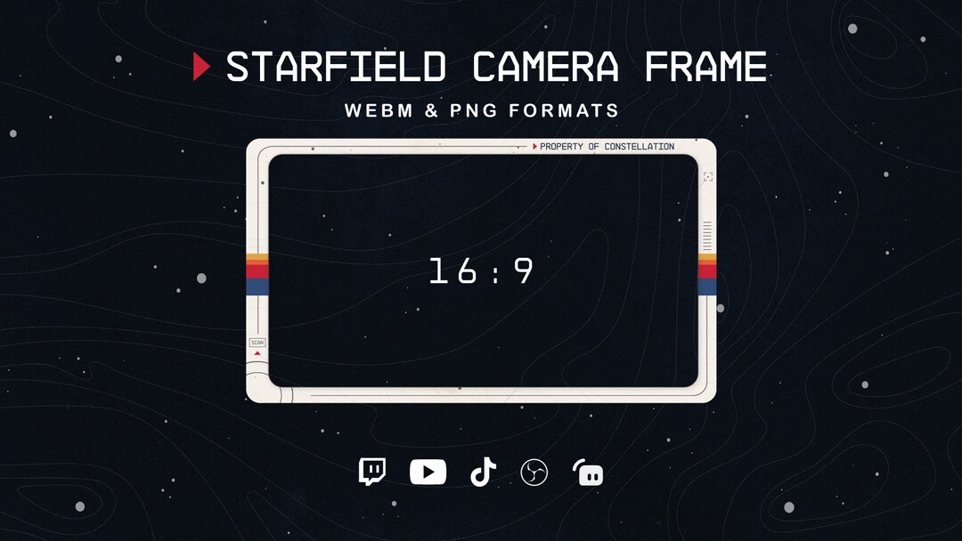 Starfield Streaming Camera Frame Twitch, Web Cam, Stream Graphics ...