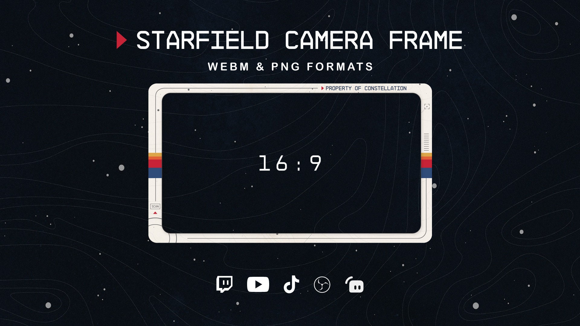 Starfield Streaming Camera Frame Twitch, Web Cam, Stream Graphics ...