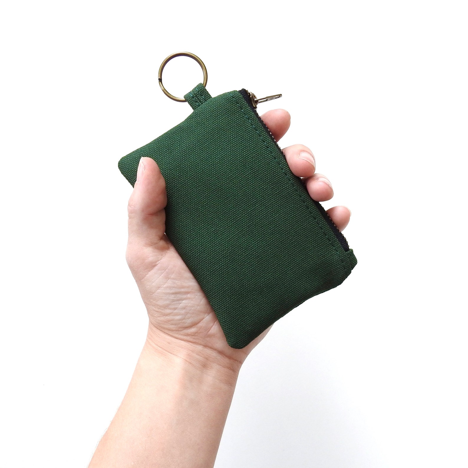 Green Canvas Keychain Wallet, Coin Purse Pouch - Etsy