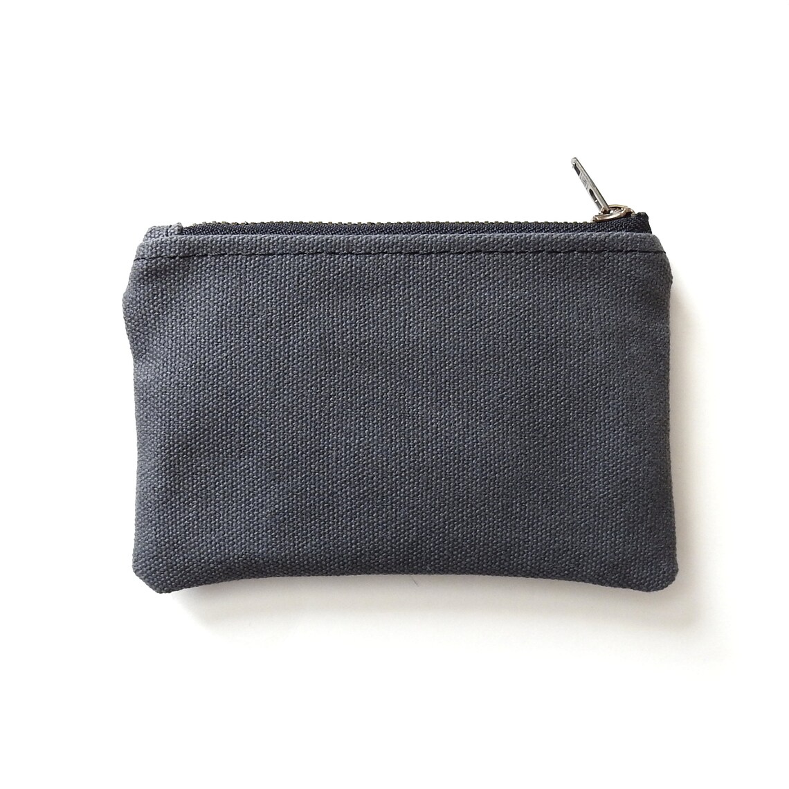 Gray Canvas Wallet Coin Purse Mini Zipper Pouch. Handmade by - Etsy