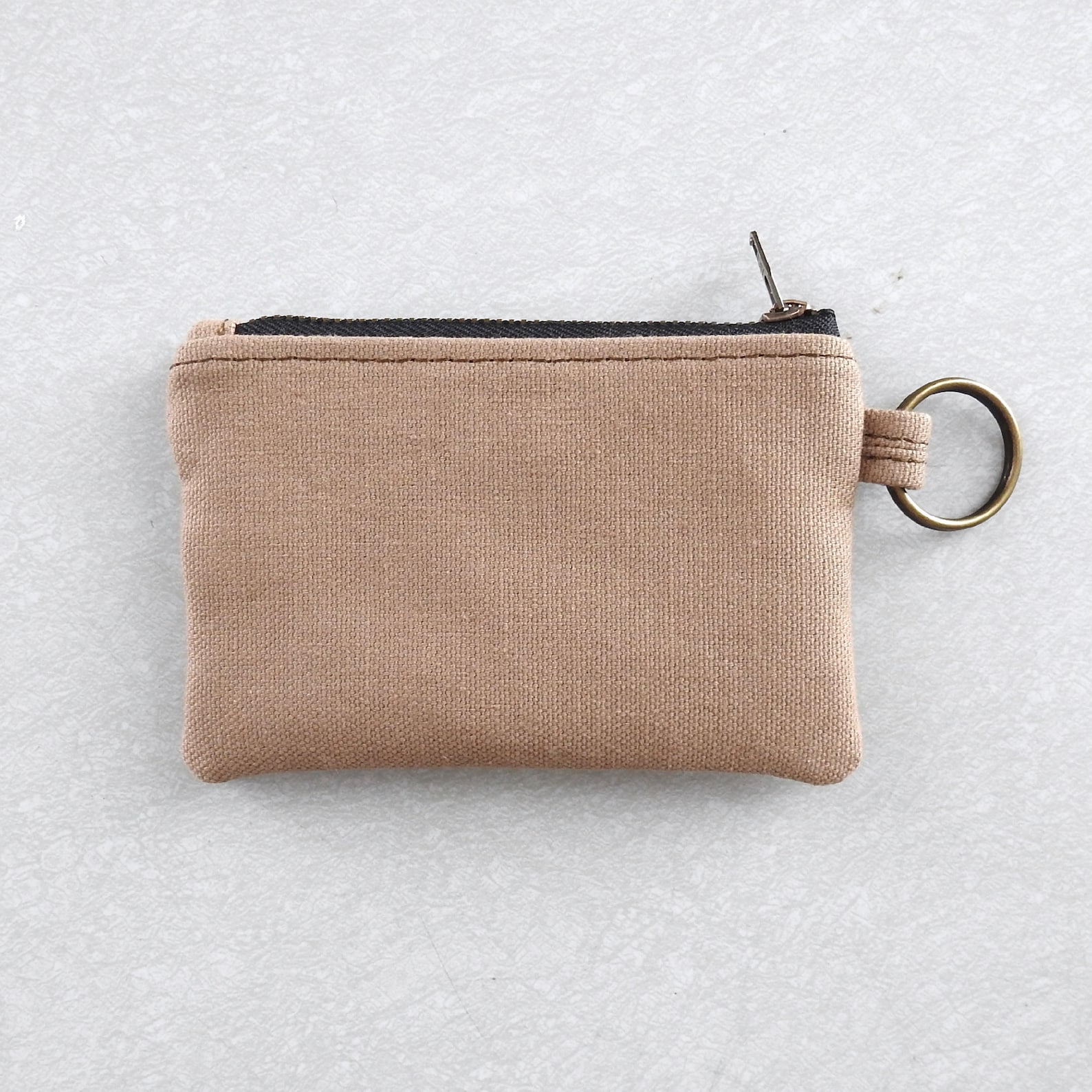 Tan Canvas Keychain Wallet Coin Purse Pouch - Etsy