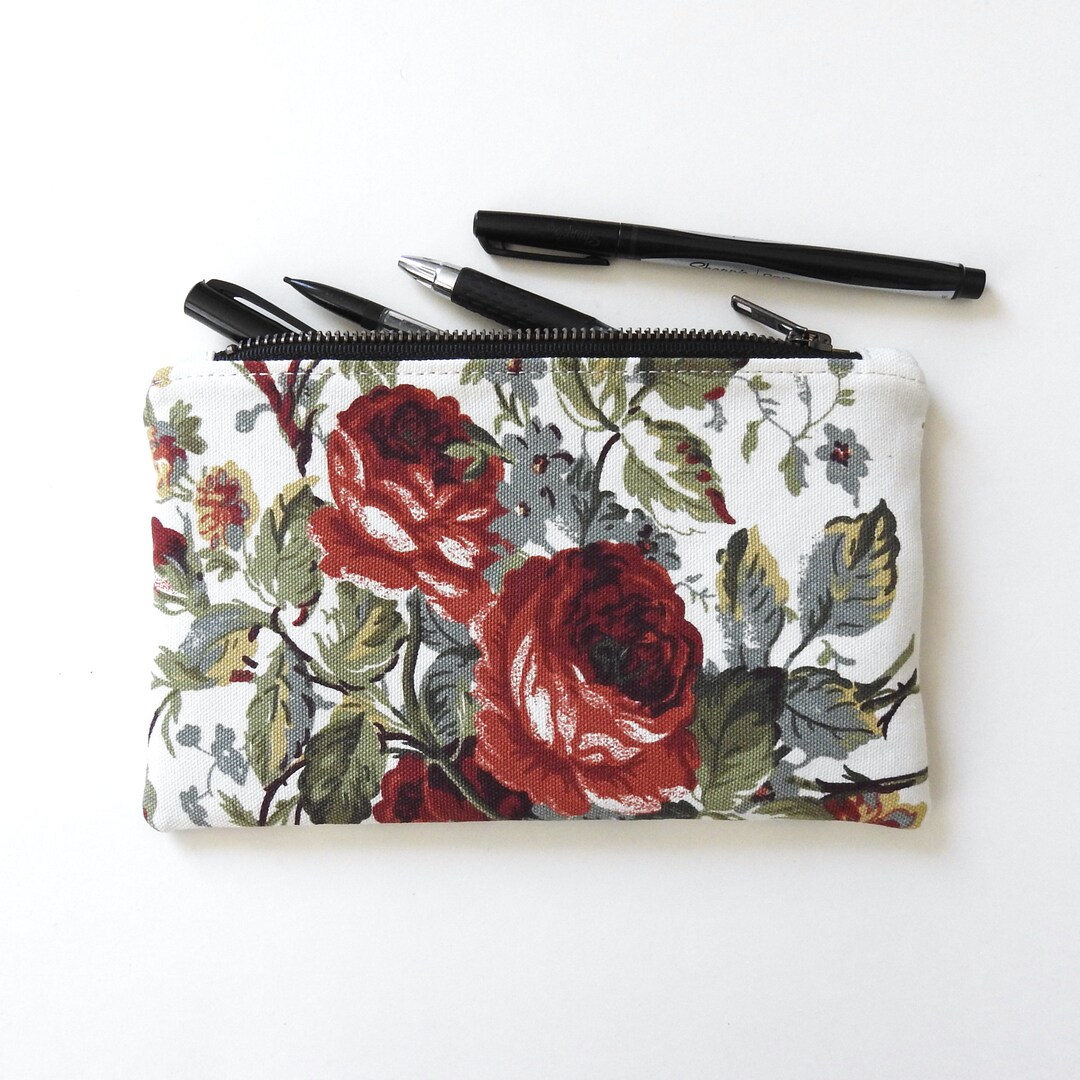Rose Pencil Case, Medium Zipper Pouch - Etsy