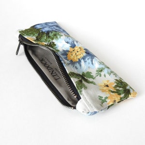 Floral Pencil Case, Blue Yellow Vintage Fabric - Etsy