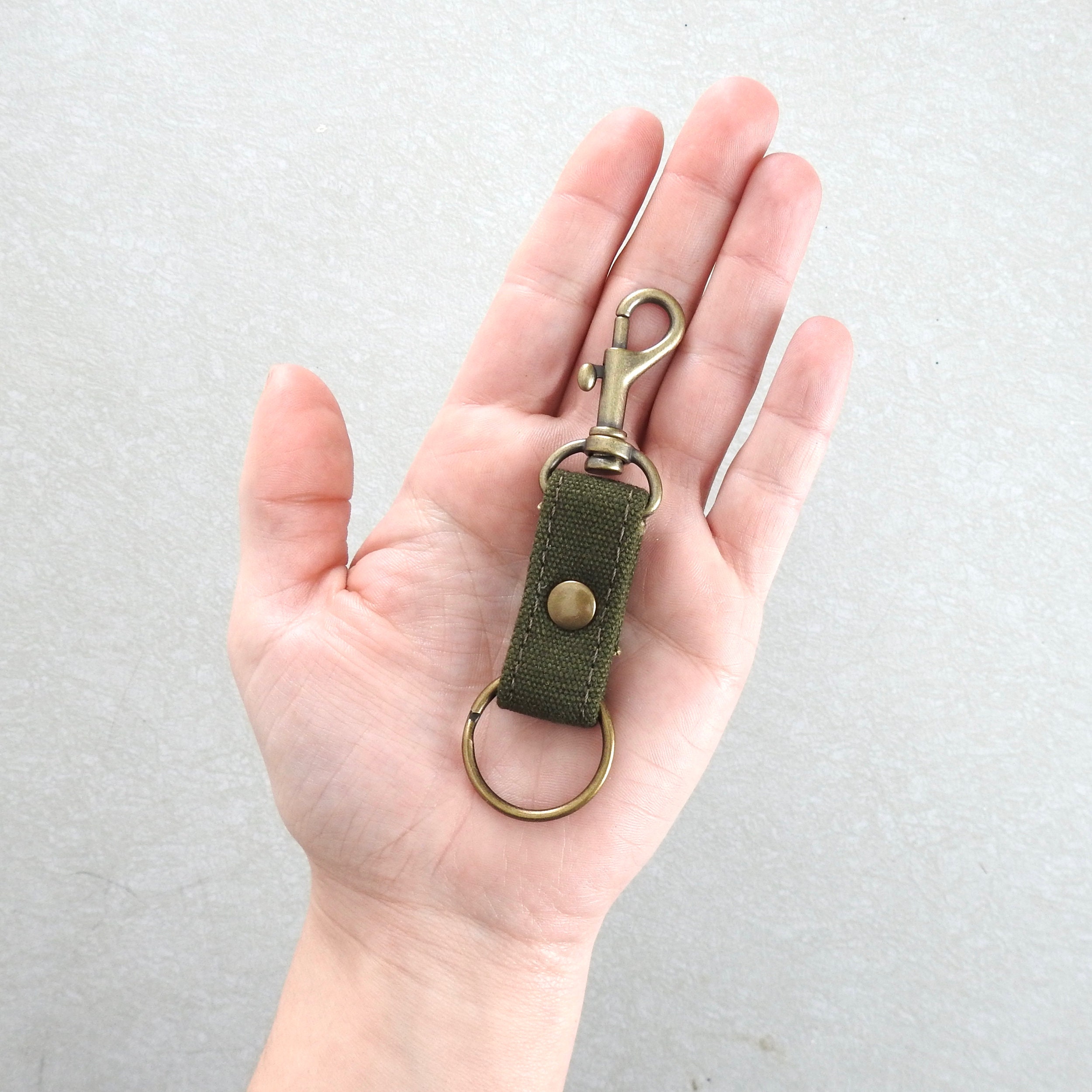 Recycled Canvas Key Fob Dark Olive Drab Military Canvas - Etsy