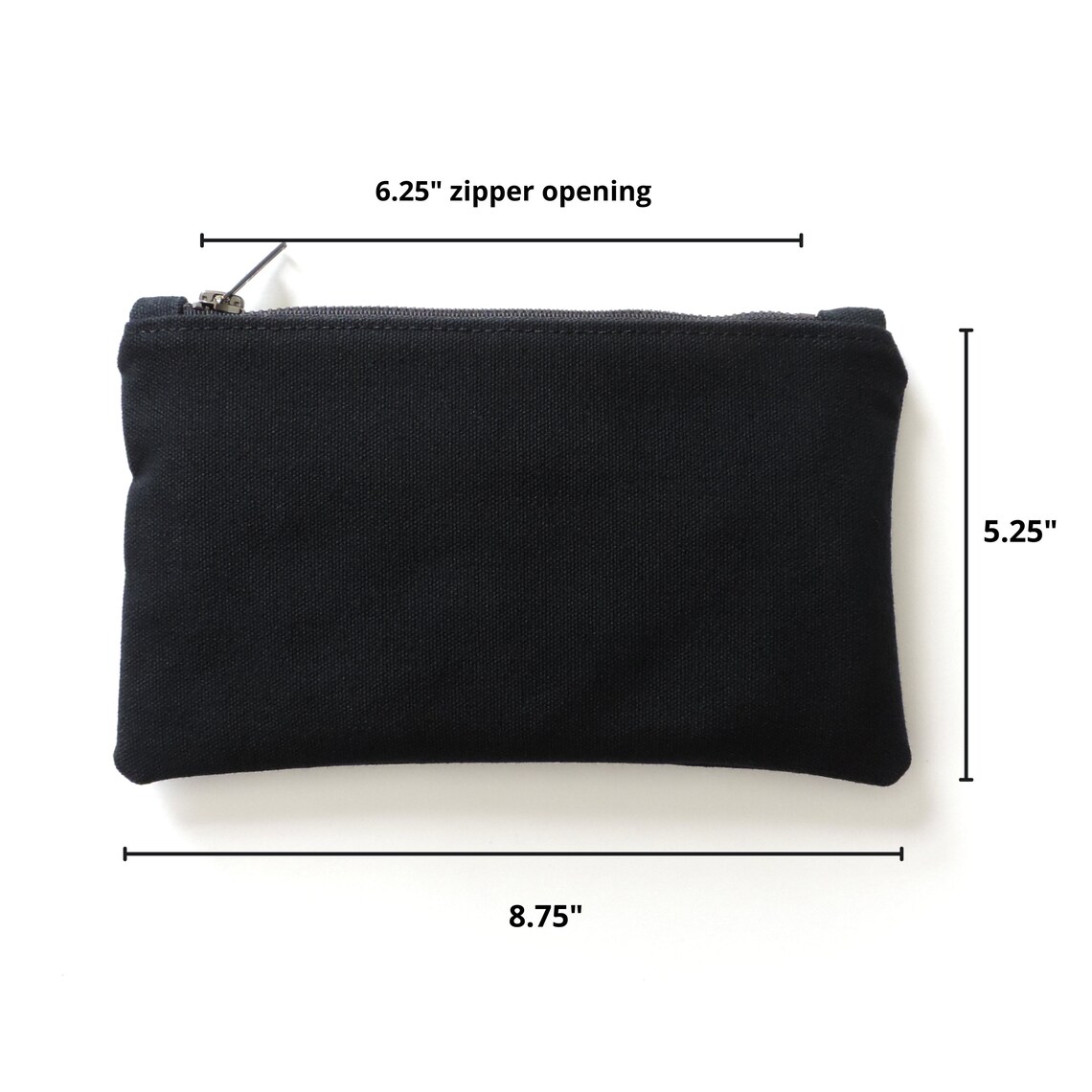 Black Herringbone Pencil Case, Medium Zipper Pouch - Etsy