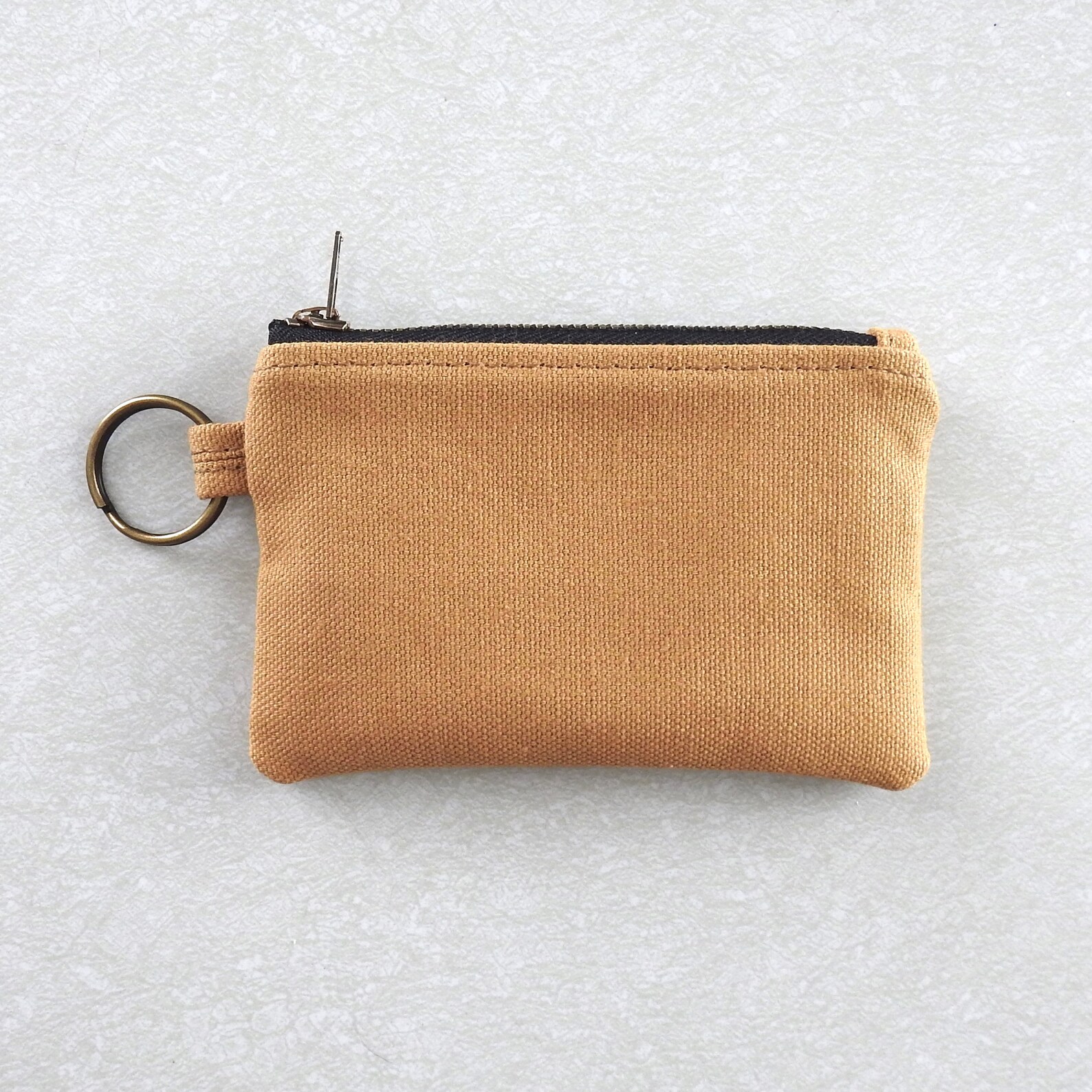 Golden Brown Canvas Keychain Wallet Coin Purse Pouch - Etsy