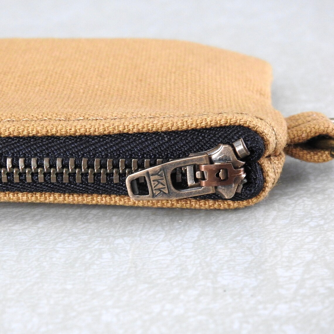 Golden Brown Canvas Keychain Wallet Coin Purse Pouch - Etsy