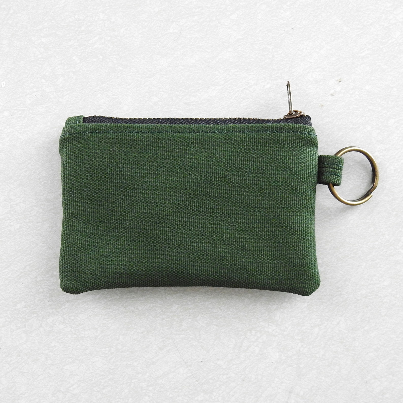 Green Canvas Keychain Wallet Coin Purse | Etsy