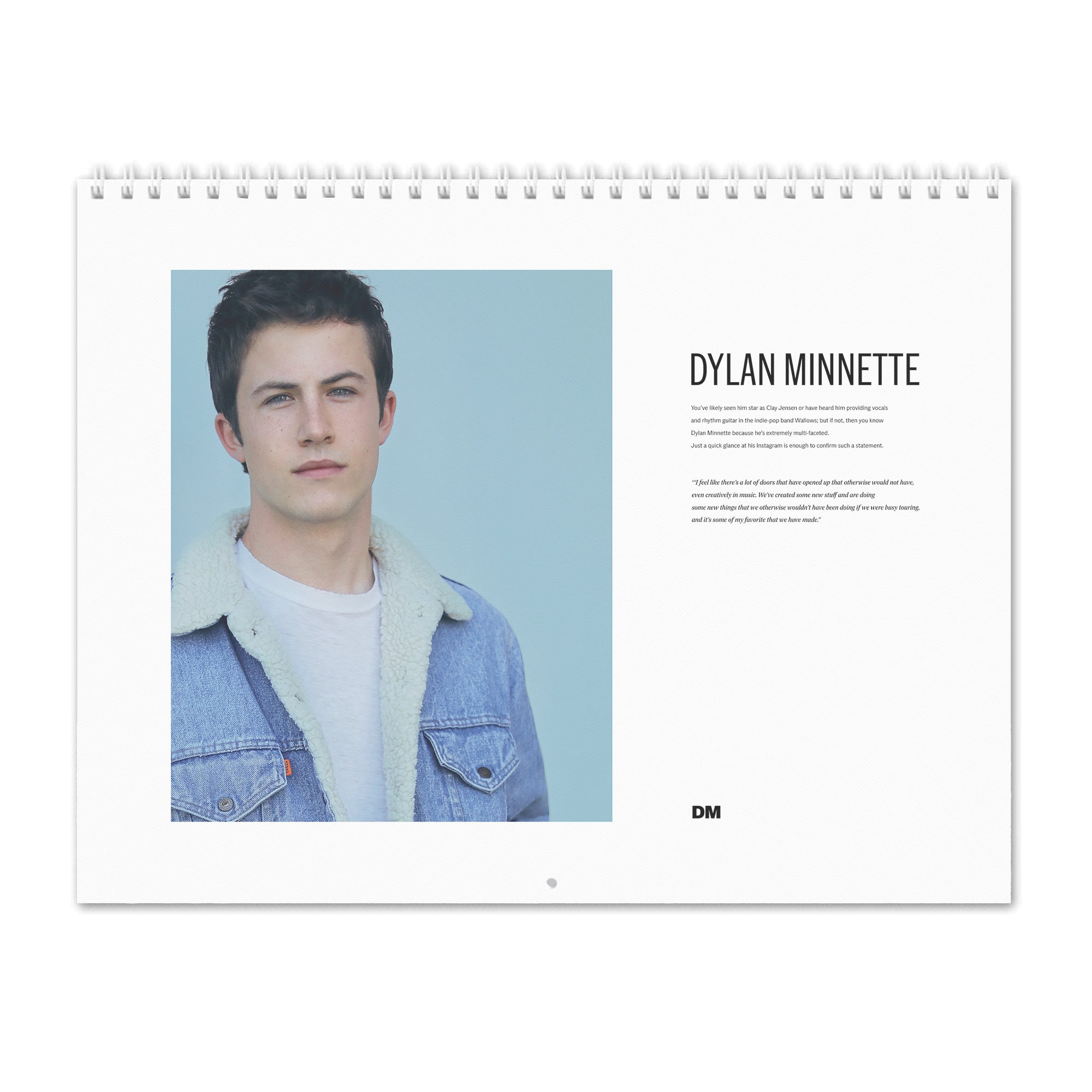 Dylan Minnette Vol.1 - 2024 Wall Calendar sold by Origin Military | SKU ...