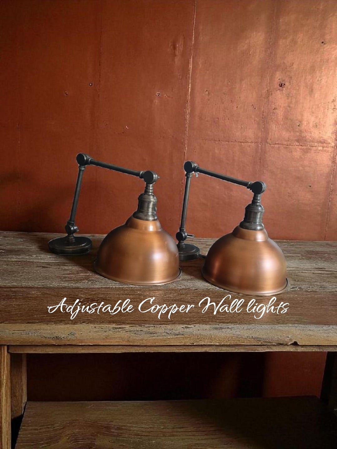 Set of Two Copper Toned Wall Mounting Lamps - Etsy