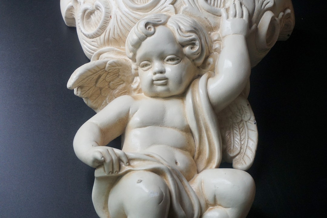 Large Chalkware Cherub Wall Hanging - Etsy