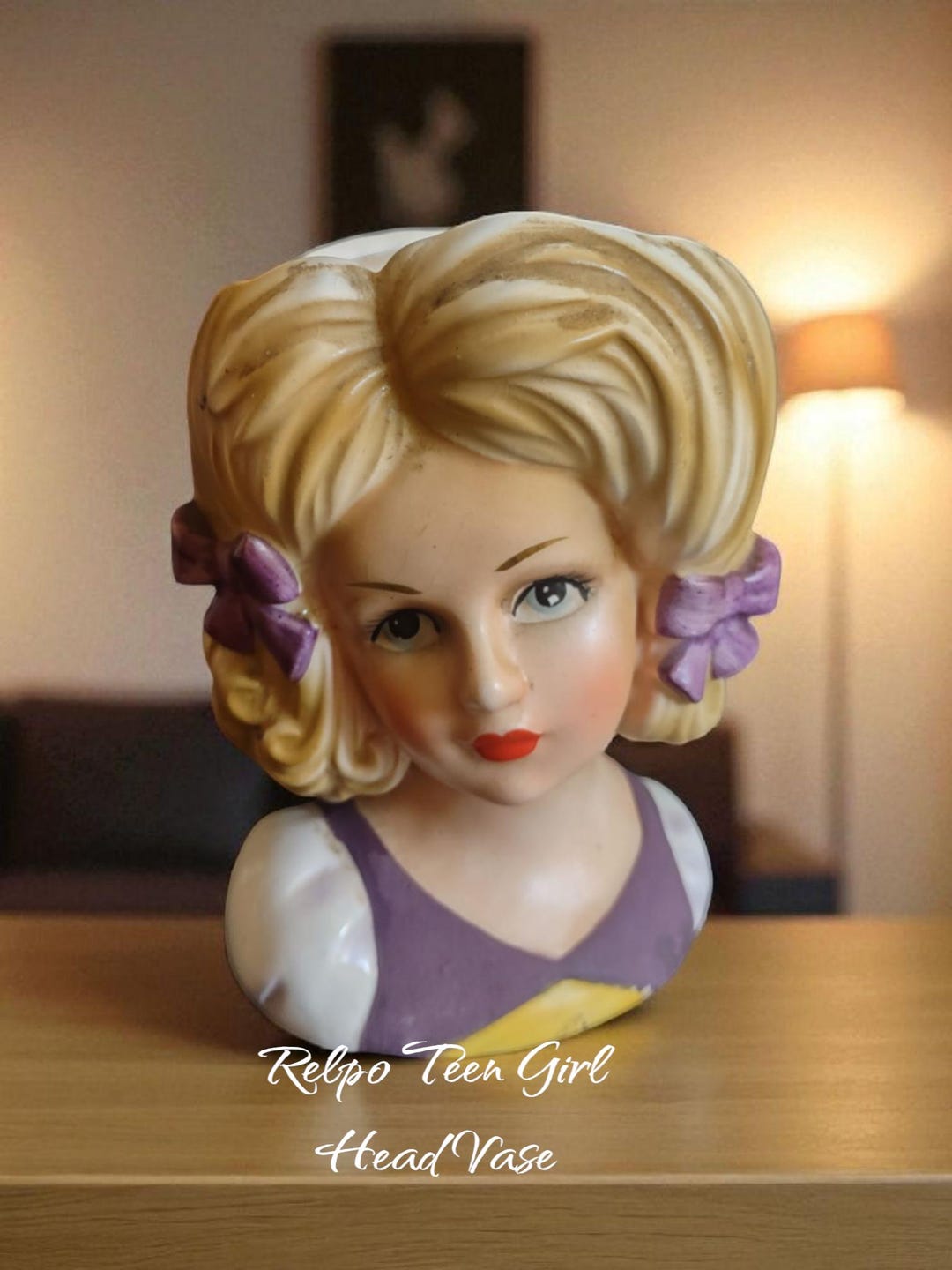 Vintage Relpo Teen Girl Head Vase: 1950s Porcelain - Etsy