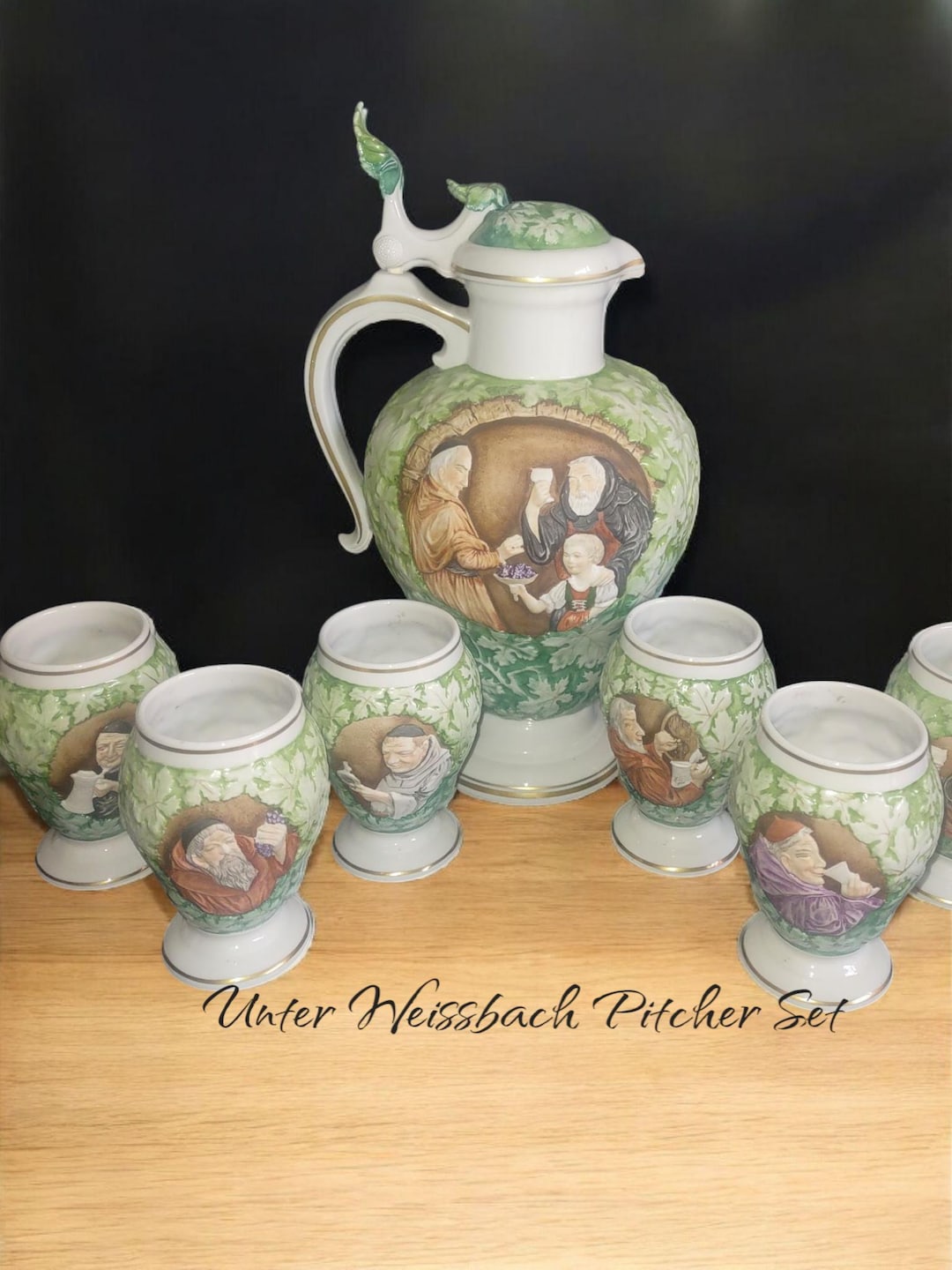 Unter Weissbach Stein Pitcher With Six Tumblers - Etsy