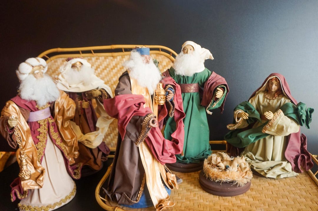 Paper Mache Nativity Set, 6 Pieces - Etsy