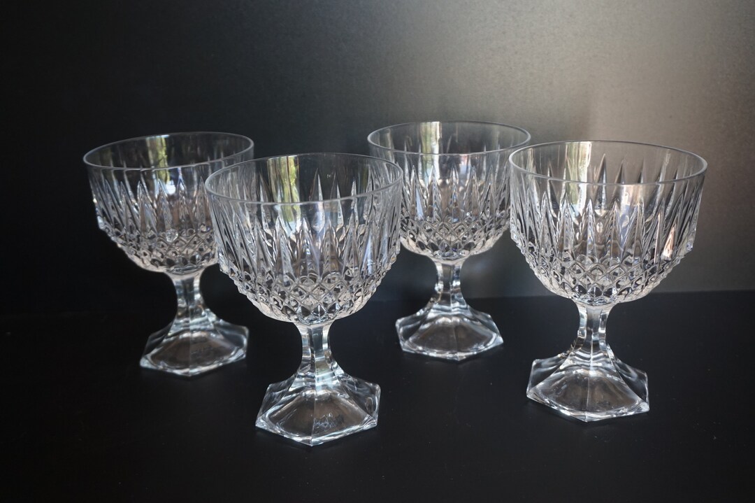 Fostoria Stratton Crystal Champagne Glasses 4 - Etsy