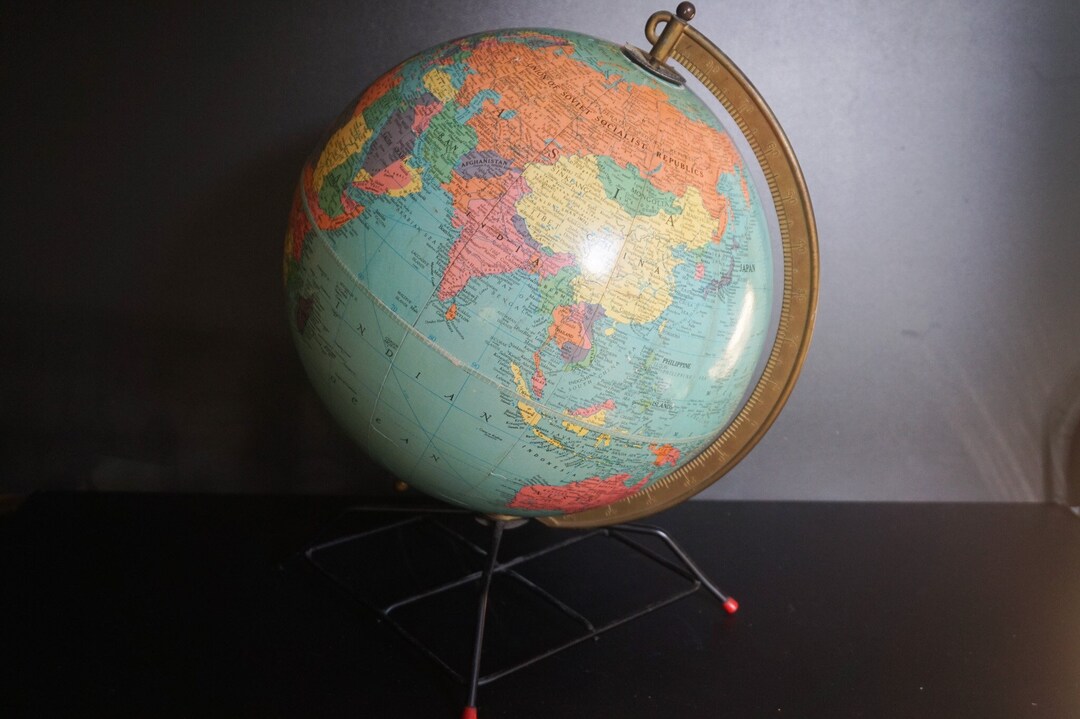 Mid Century Repogle 12 Inch Reference World Globe - Etsy