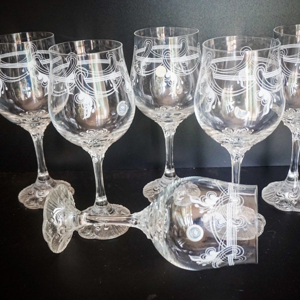 German Crystal Rose Glasses - Etsy
