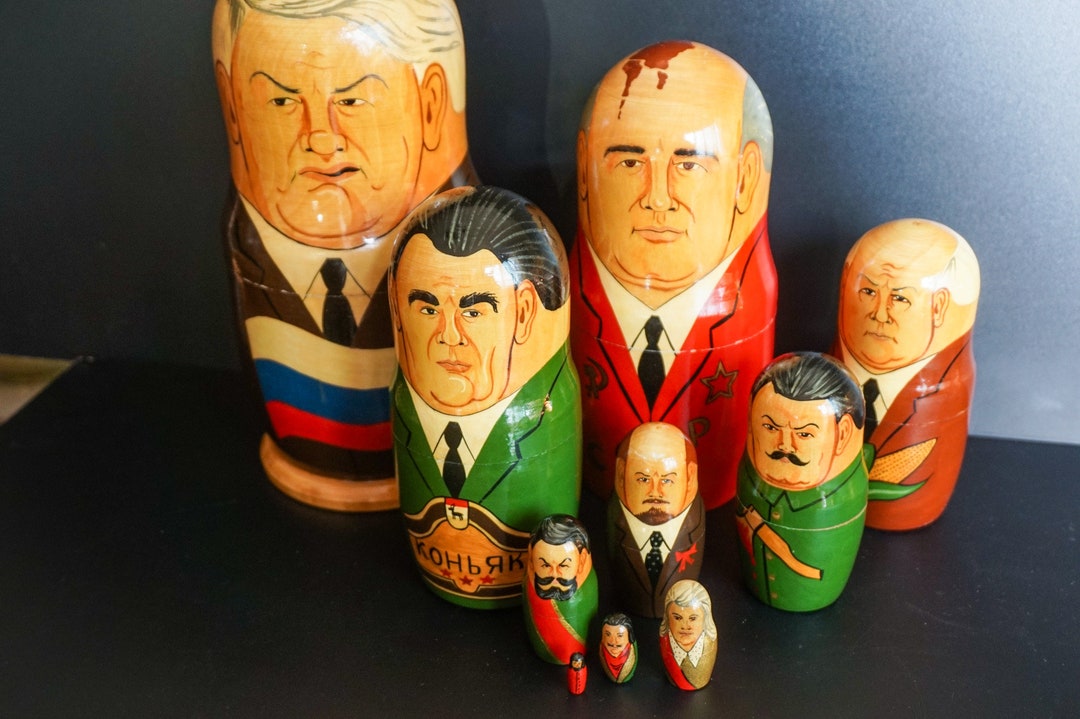 Rare Vintage Russian World Leaders Political Nesting Dolls, Set of 10 ...