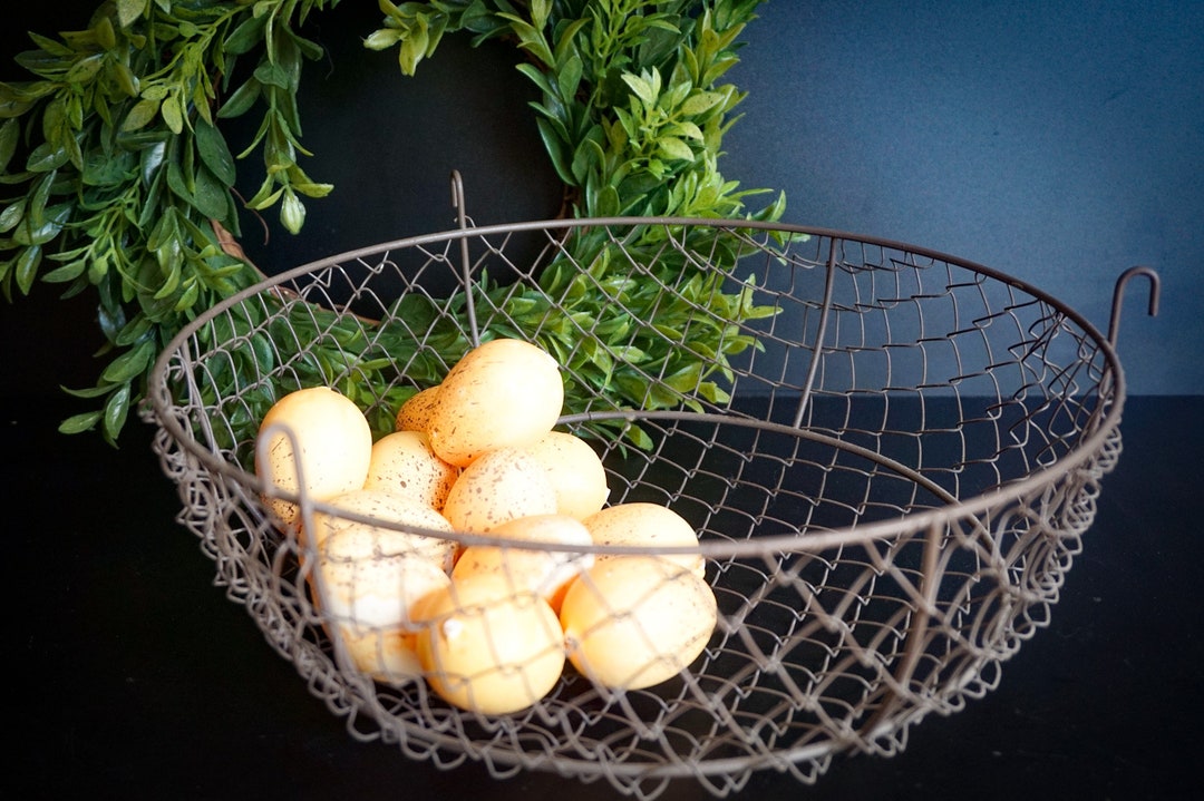 Vintage Rustic Wire Basket-country Kitchen-vintage Kitchen-storage ...