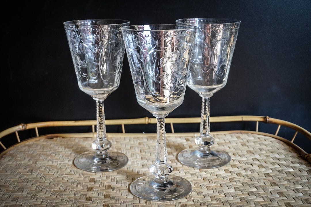 Vintage Libby Rock Sharpe Wine Glasses-elegant Stemware-formal Stemware ...