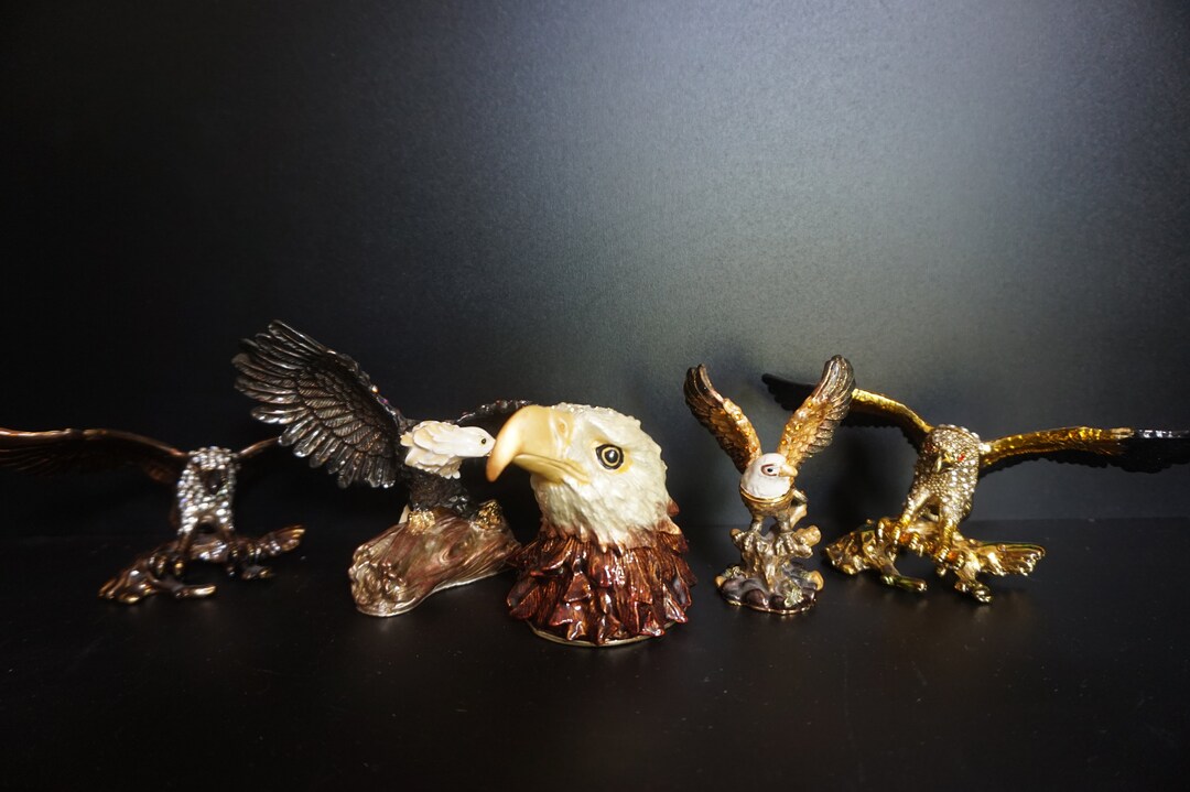 Collection of Hinged Jeweled Eagle Boxes 5 - Etsy