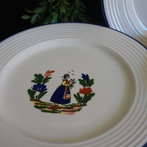 Vintage Varages Faience Peasant Woman Dinner Plates-french Country ...