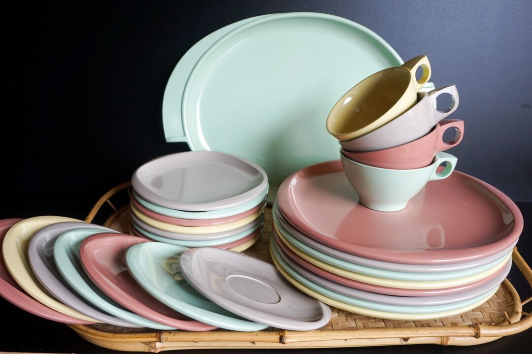 Mid Century Boonton Ware Bella Dinnerware Set - Etsy