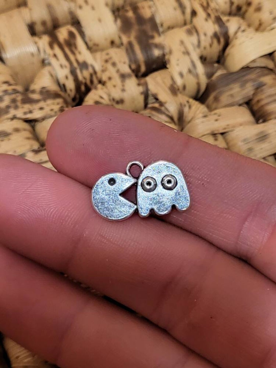 Pac-man and Ghost Charm - 2pc - Etsy