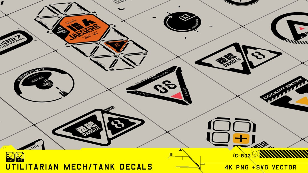 Digital - Utilitarian Mech/tank Vector Decals Extended Commercial - Etsy