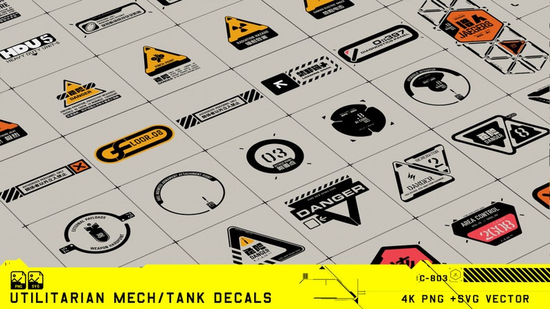 Digital - Utilitarian Mech/tank Vector Decals Extended Commercial - Etsy