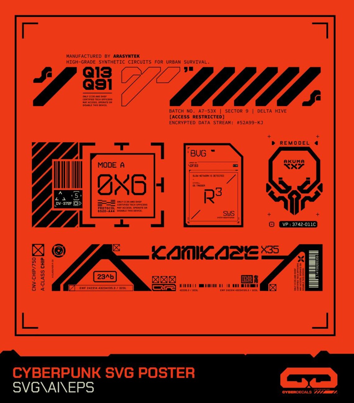 SVG Cyberpunk Poster - Digital Download Print Modern Poster Wall Art - Etsy