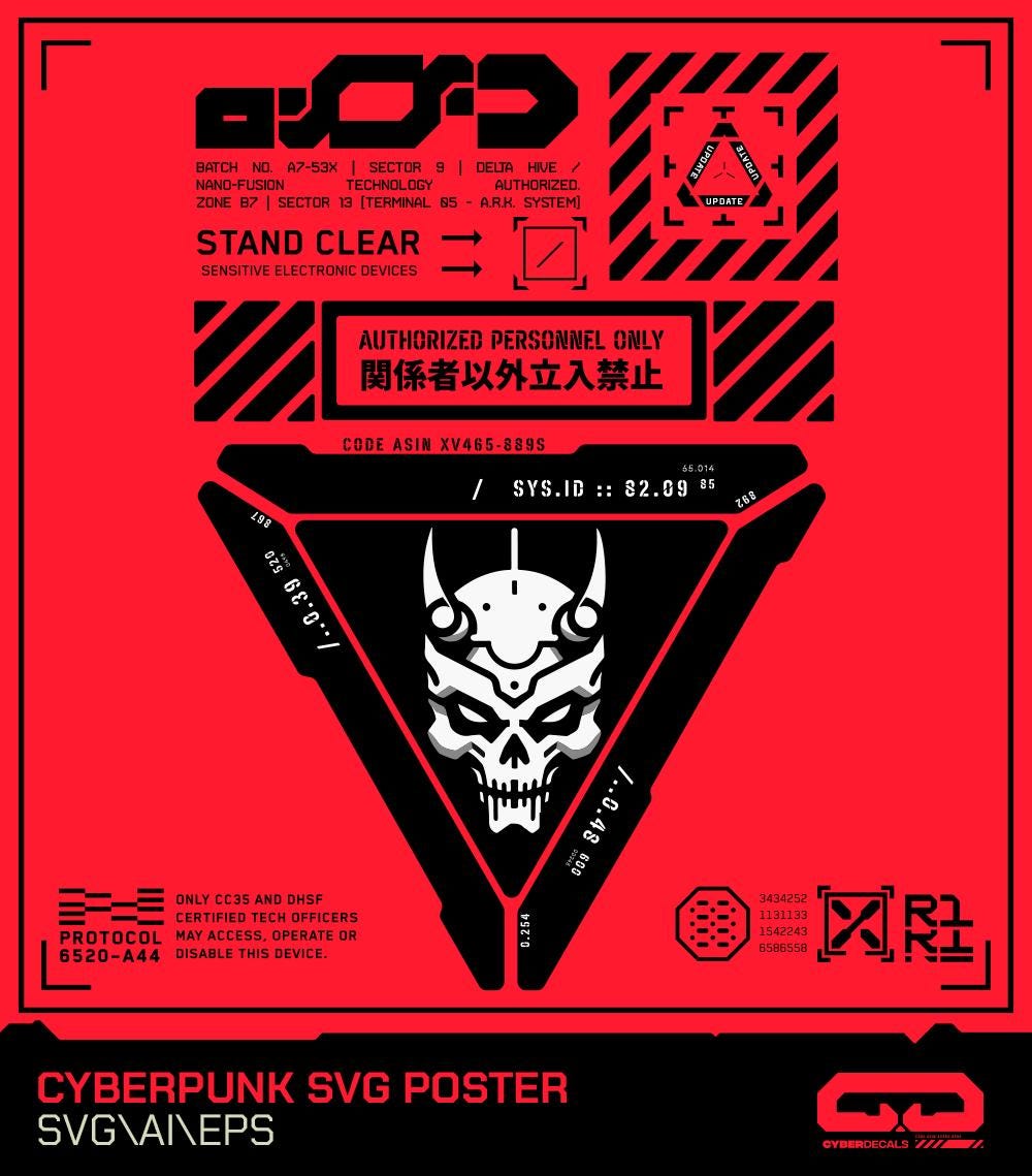 SVG Cyberpunk Poster Digital Download Print Modern Poster Wall Art - Etsy