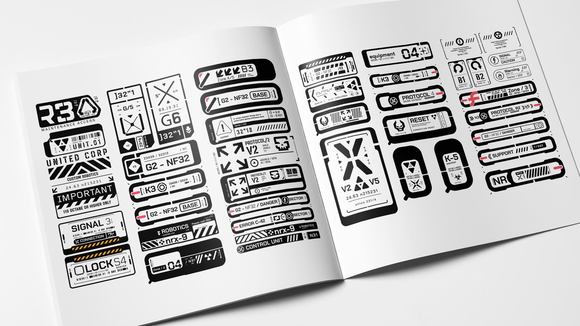 Digital Mega Bundle 2 - 370+ Cyberpunk Decals Vector Files - COMMERCIAL ...
