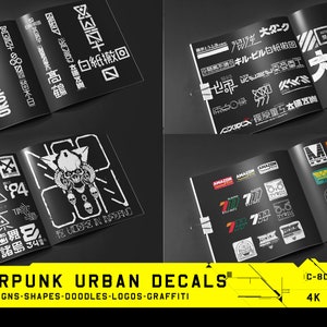 Digital - 316 Hand Drawn Cyberpunk Urban Decals Extended Commercial - Etsy