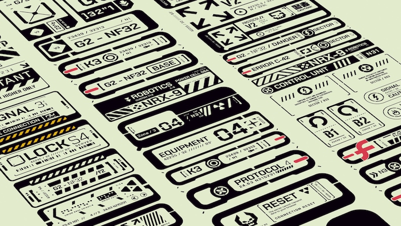 Digital - Epic Cyberpunk Vector Decals Vol 4 - Etsy