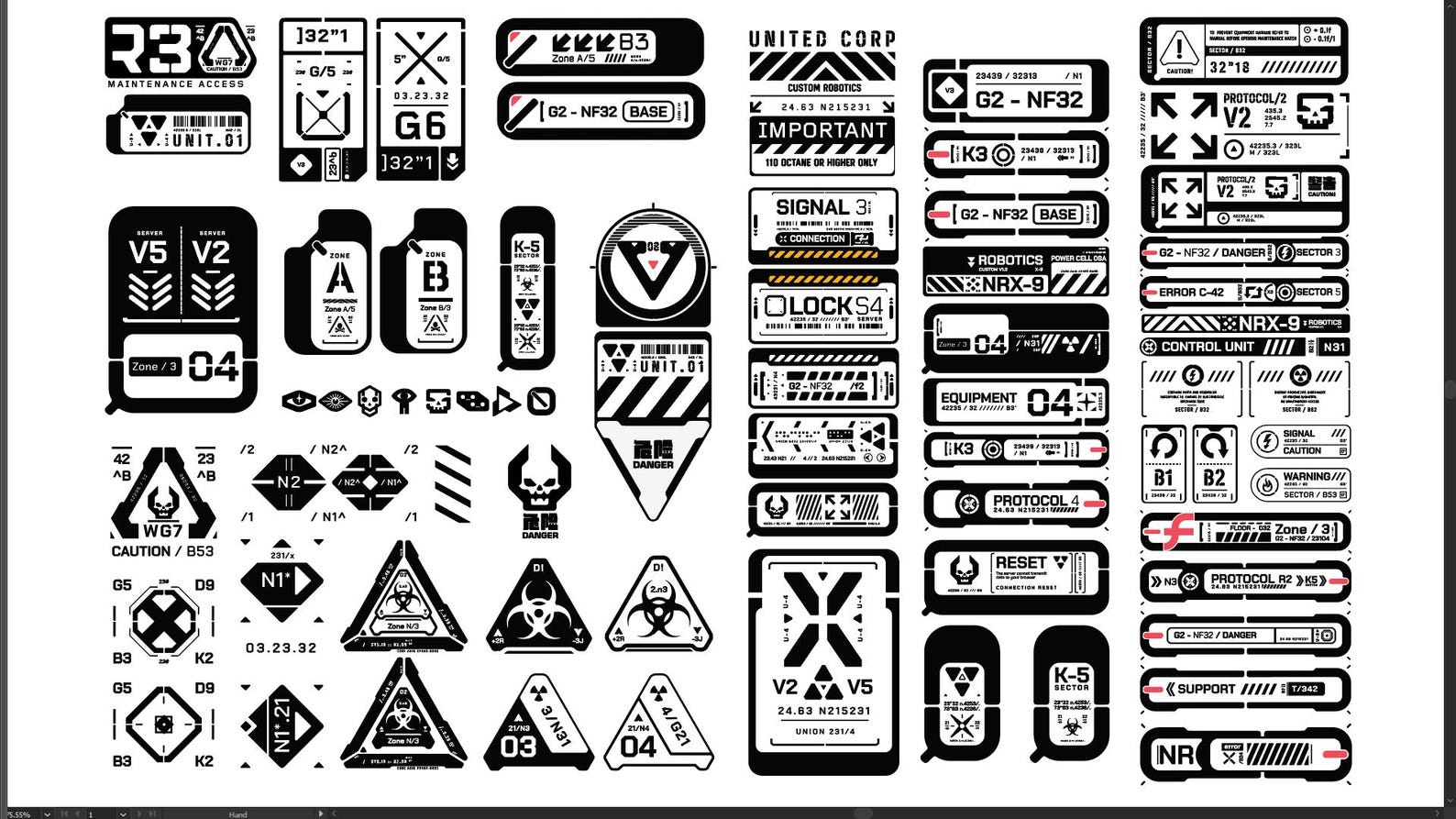 Digital - Epic Cyberpunk Vector Decals Vol 4 - Etsy