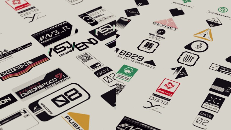 Digital - Epic Cyberpunk Vector Decals Vol 1 Extended Commercial - Etsy