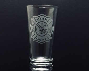 Personalized Fire Fighter's Engraved Glass Mug Custom - Etsy