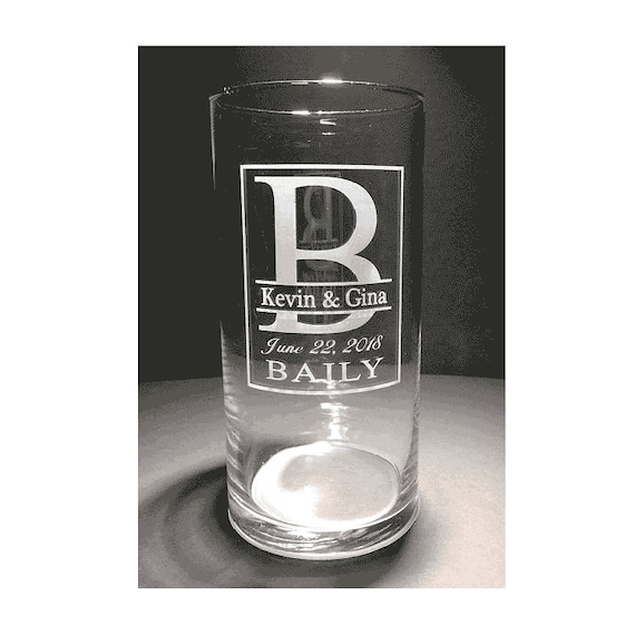 Etched Monogram Vases Etched Wedding Vase Personalized Vase - Etsy