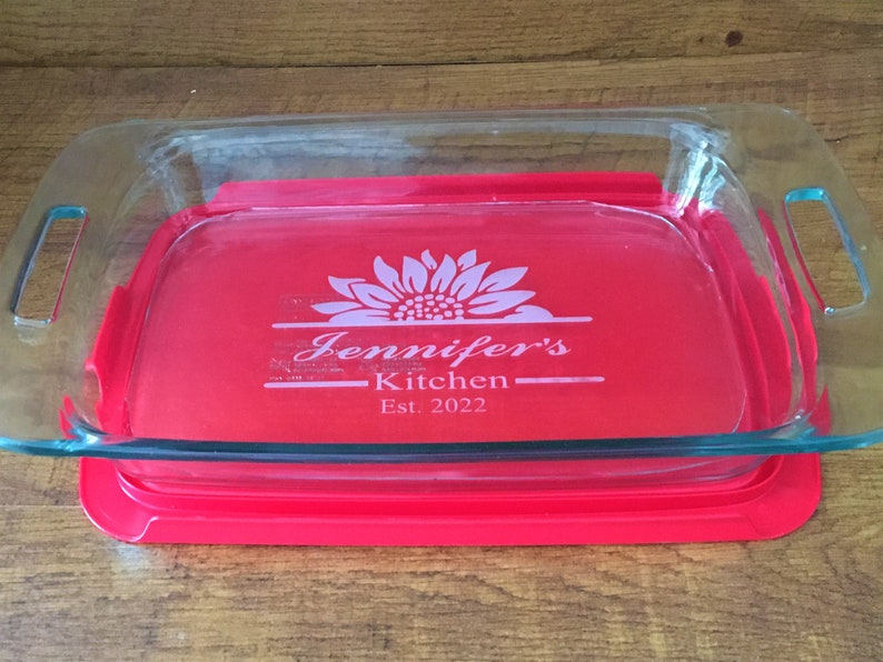 Sunflower Personalized Casserole Dish Pyrex Baking Dish With - Etsy