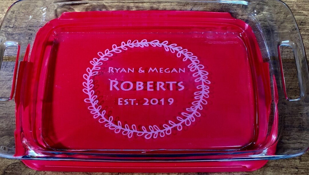 Custom Personalized Casserole Dish Pyrex Baking Dish With Lid, Engraved ...