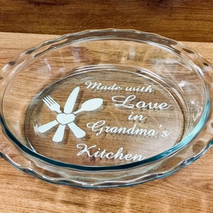 Personalized Pie Plate, Pyrex Custom Deep Dish Pie Pan, Engraved ...