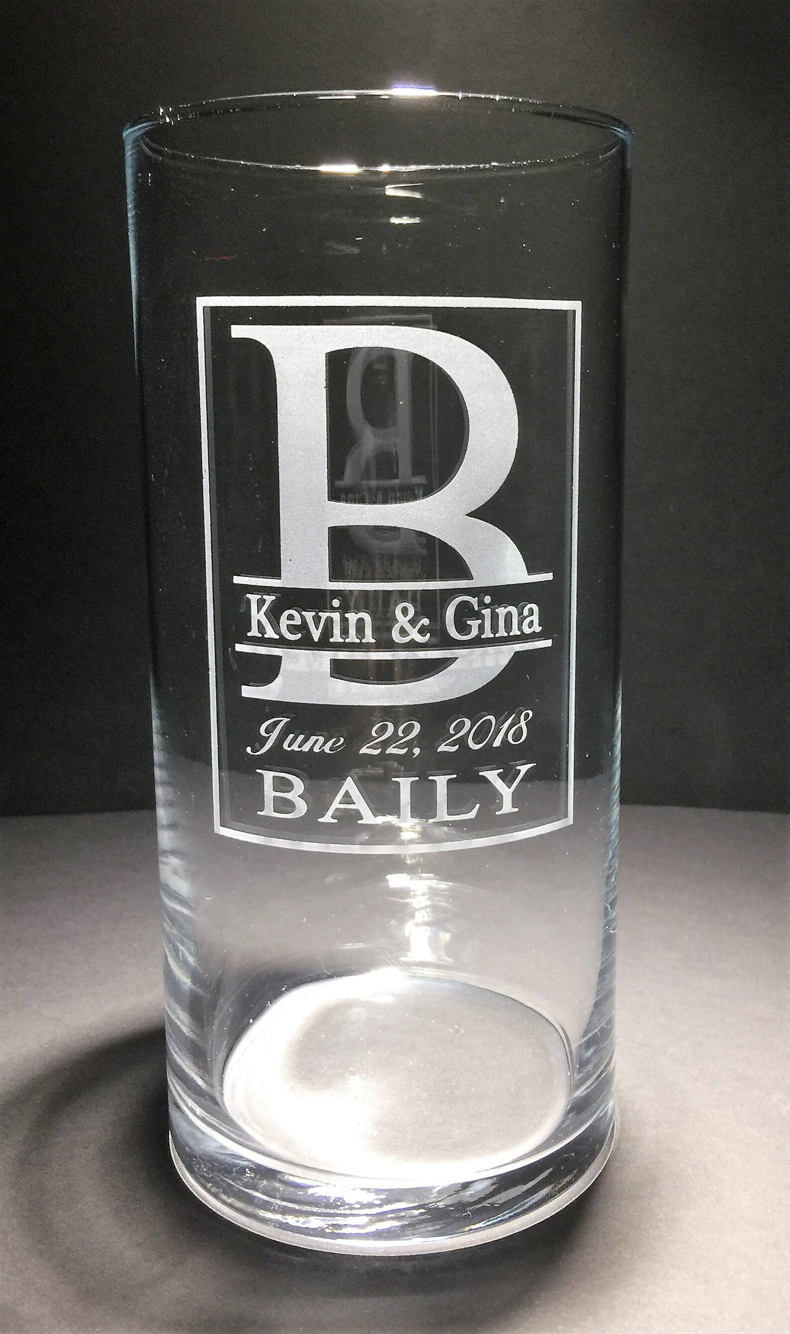 Etched Monogram Vases Etched Wedding Vase Personalized Vase | Etsy