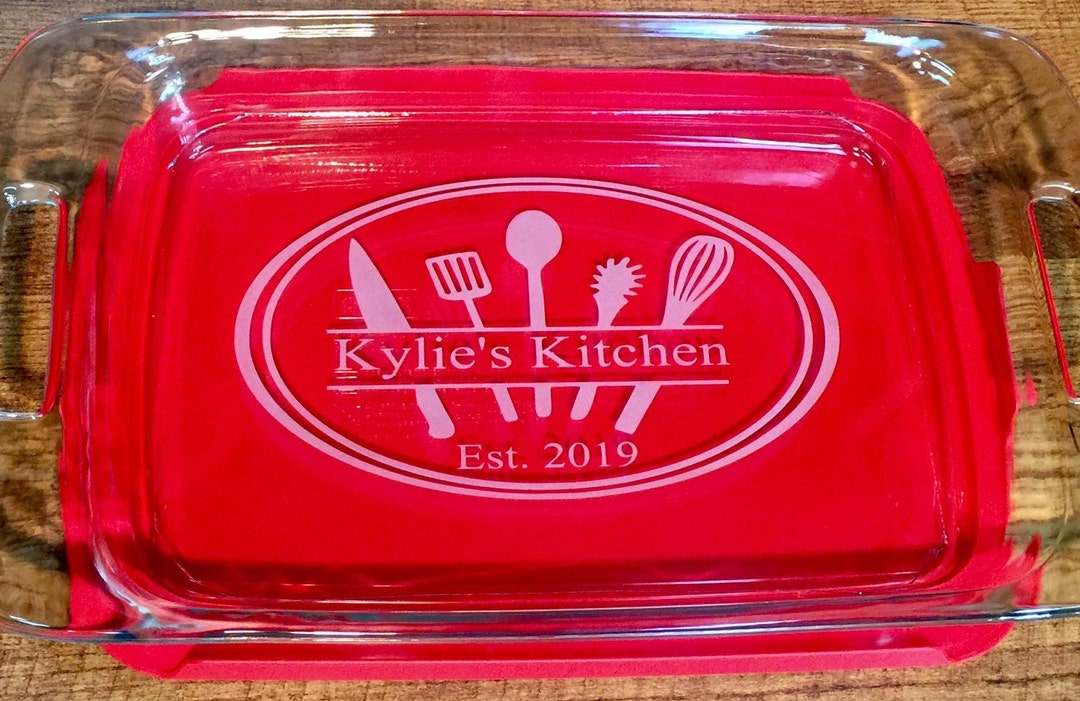 Custom Personalized Casserole Dish Pyrex Baking Dish With Lid, Wedding ...