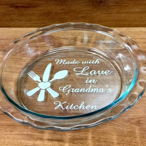 Personalized Pie Plate, Pyrex Custom Deep Dish Pie Pan, Engraved ...